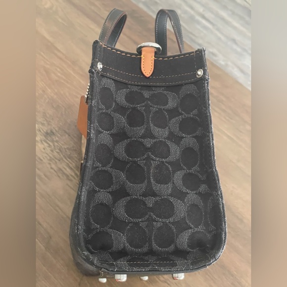 Coach | Bags | Coach Black Signature Denim Tote Bag | Poshmark